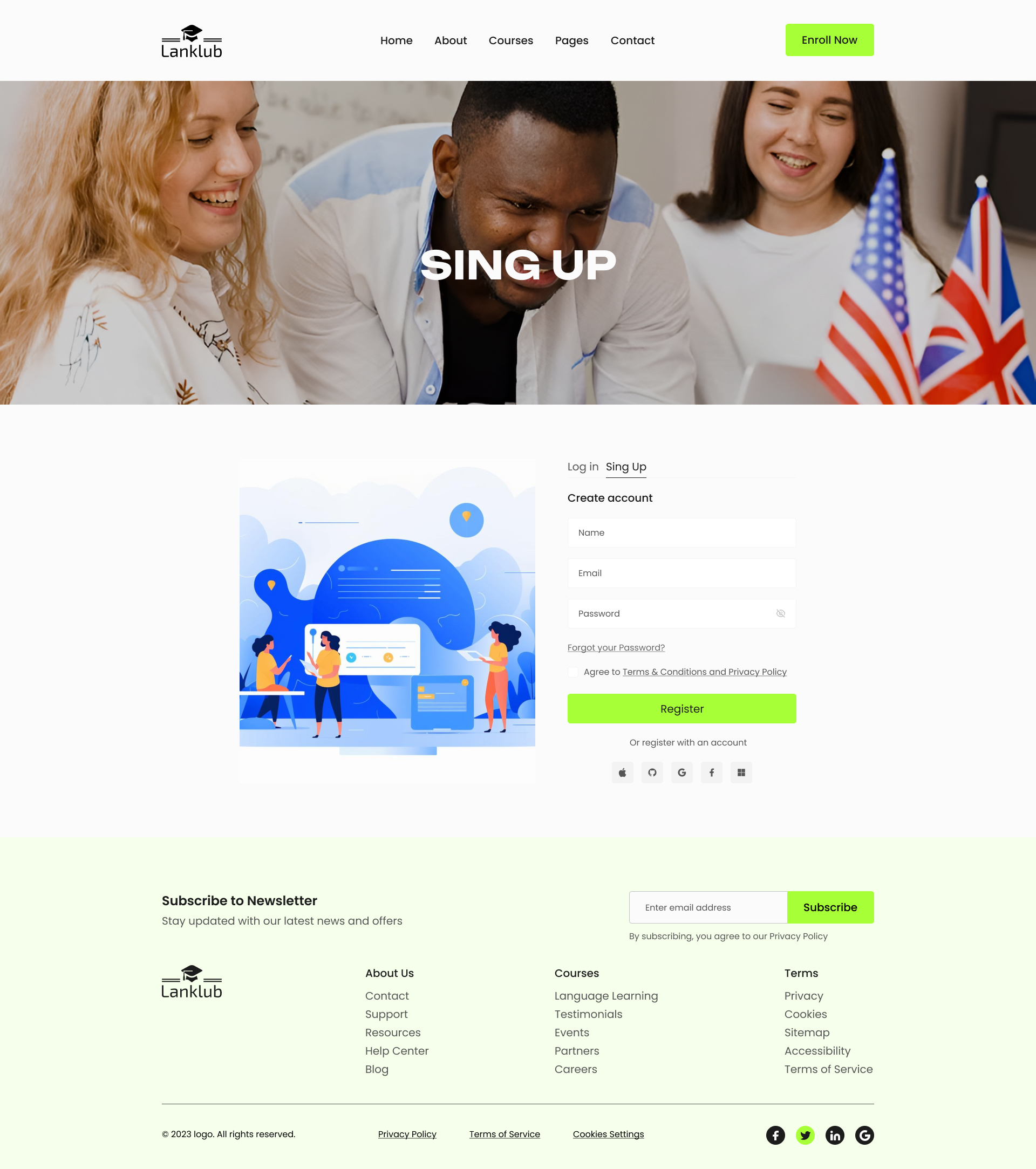 Lanklub - Multi Language learning Figma Template. by designxhut | ThemeForest